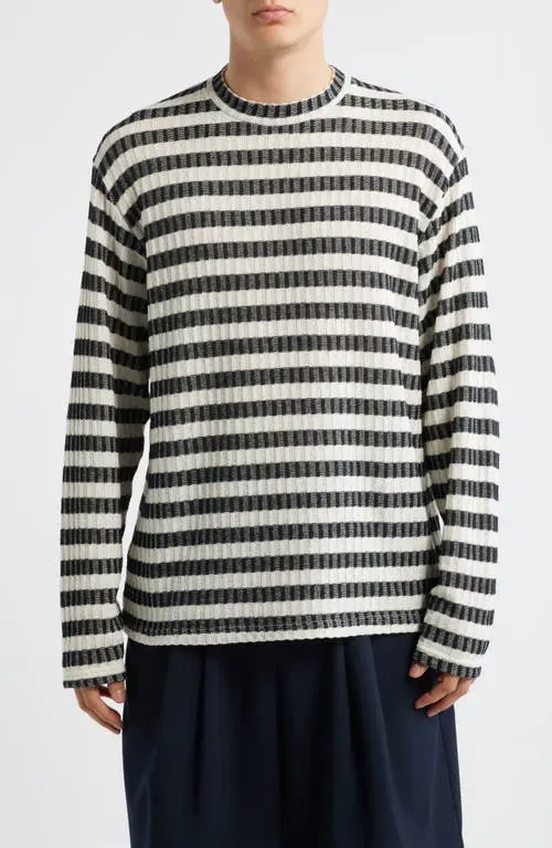 KROST Stripe Knit Long Sleeve T-shirt - Black/white Multi