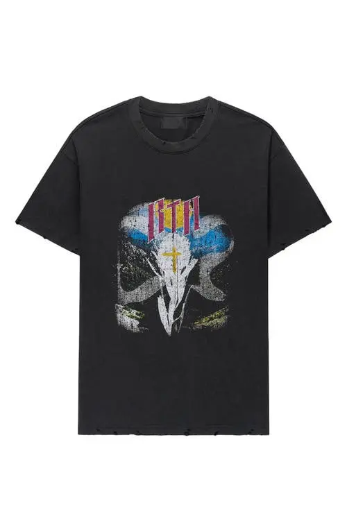 RtA Colin Oversize Graphic T-shirt - Black Scenery