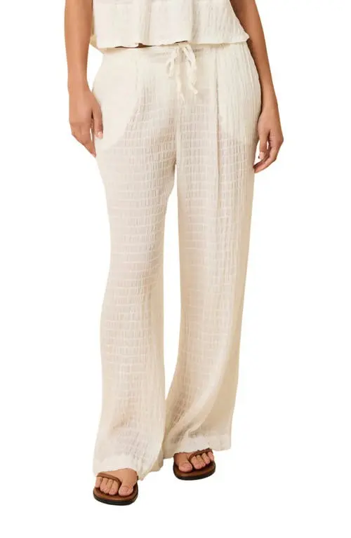 Solid & Striped The Ashling Textured Semisheer Cover-up Pants - Optic White