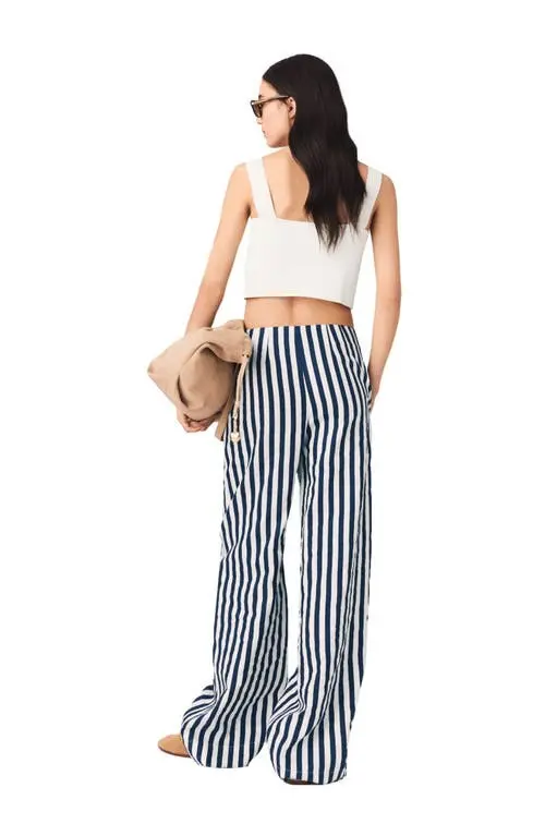 Maje Linen Blend Sailor Trousers