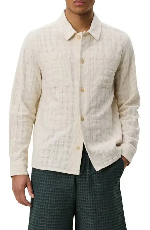 LES DEUX Texture Slub Cotton Overshirt - Ivory
