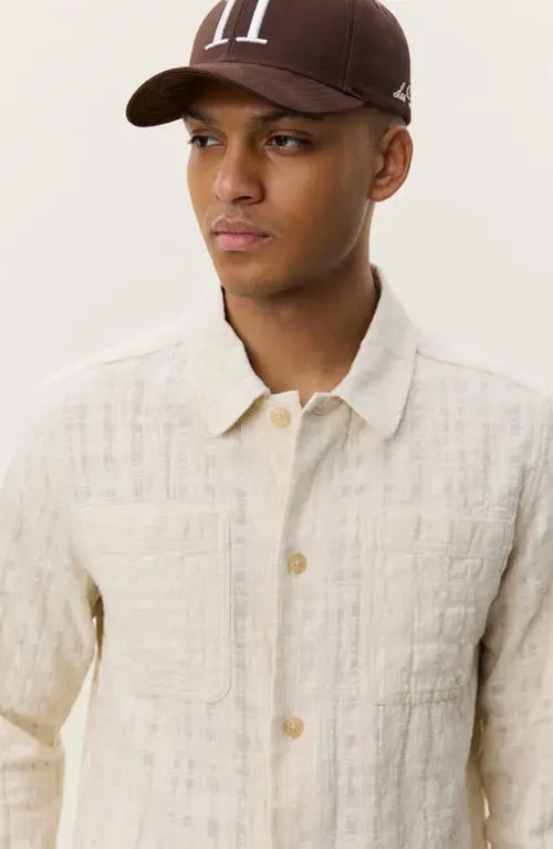 LES DEUX Texture Slub Cotton Overshirt - Ivory