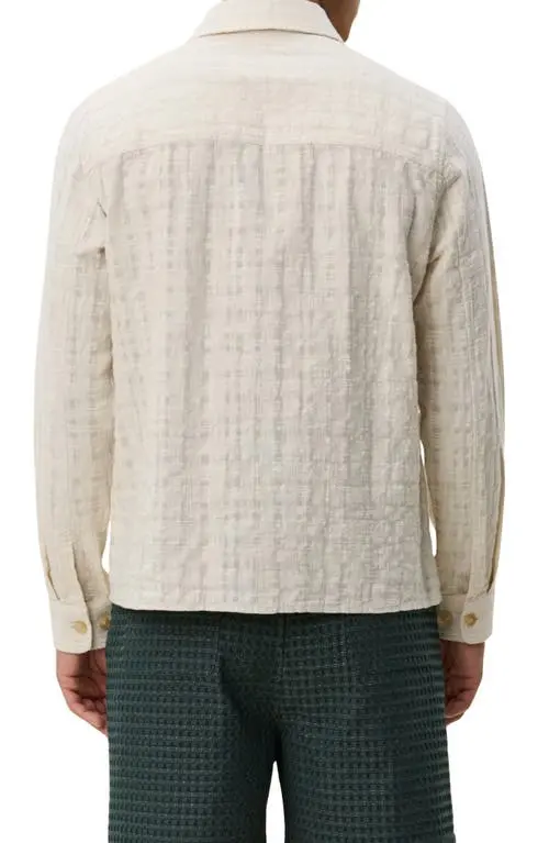 LES DEUX Texture Slub Cotton Overshirt - Ivory