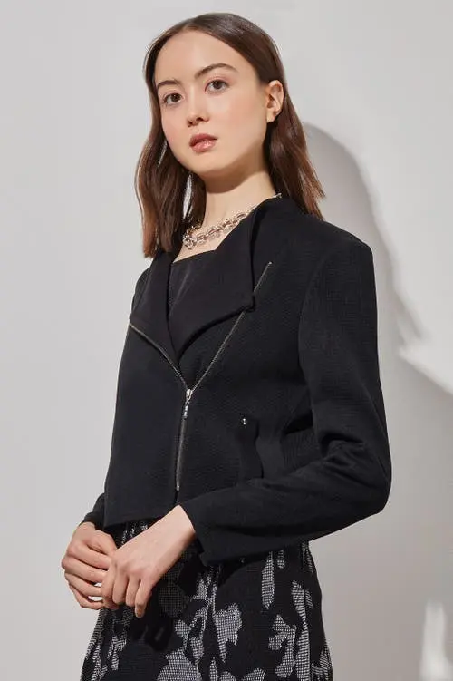 Ming Wang Tailored Moto Jacket - Black
