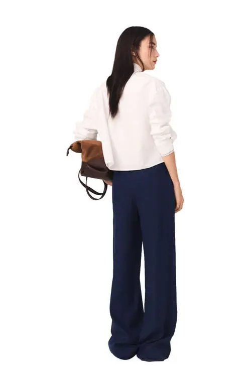 Maje Linen-blend Sailor Trousers