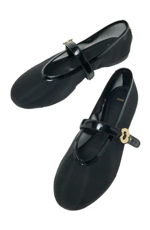 Maje Mesh Ballet Flats