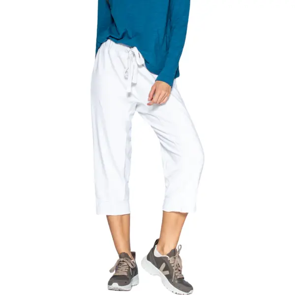 Wilt Crop Raw Jogger Easy Fit Pants - White