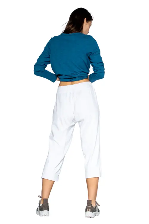 Wilt Crop Raw Jogger Easy Fit Pants - White
