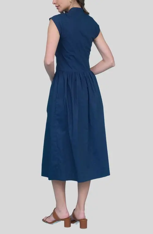 ZOE AND CLAIRE Seamed Cotton Fit & Flare Dress