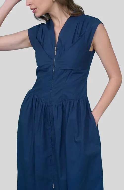 ZOE AND CLAIRE Seamed Cotton Fit & Flare Dress