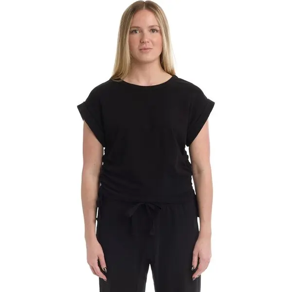 Wilt Round Neck Side Drawstrings Tee - Black