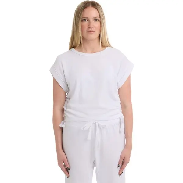 Wilt Round Neck Side Drawstrings Tee - White
