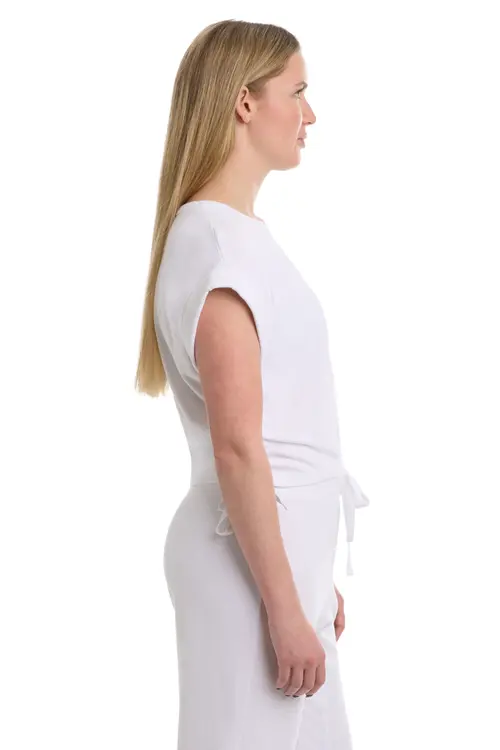 Wilt Round Neck Side Drawstrings Tee - White