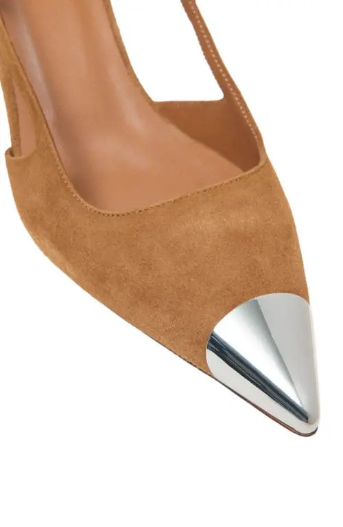 Maje Metallic-toe Suede Pumps