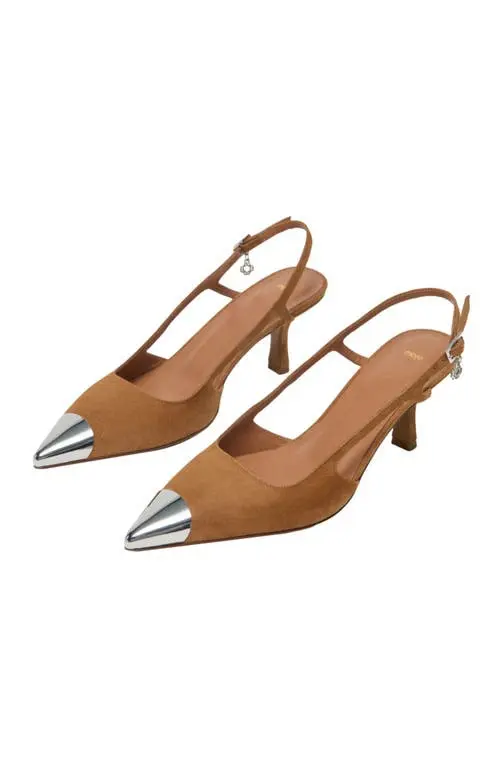 Maje Metallic-toe Suede Pumps
