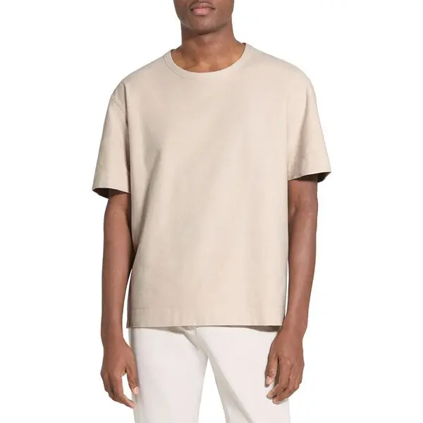 Theory Boxy Terry Cloth T-shirt - Warm Silver Cloud