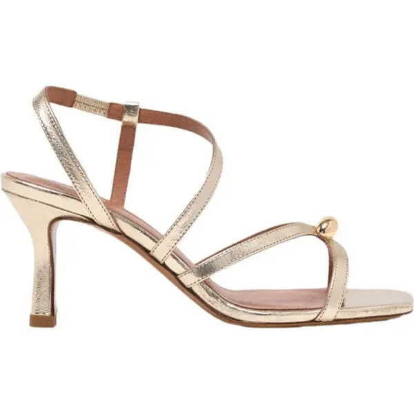Maje Metallic Multi-strap Heeled Sandals - Light Gold