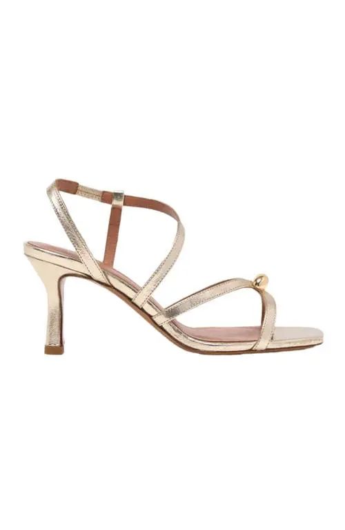 Maje Metallic Multi-strap Heeled Sandals - Light Gold