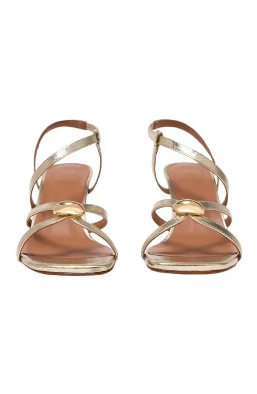 Maje Metallic Multi-strap Heeled Sandals - Light Gold