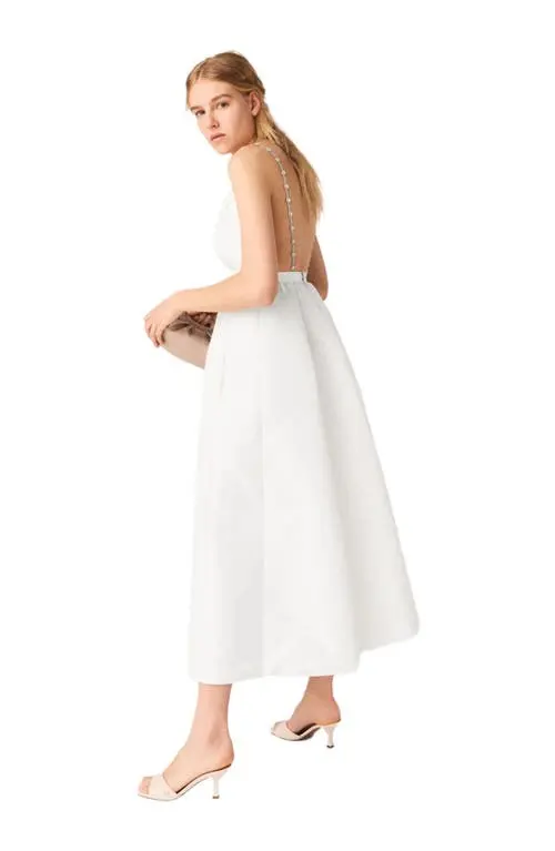 Maje Jewelled Taffeta Maxi Dress