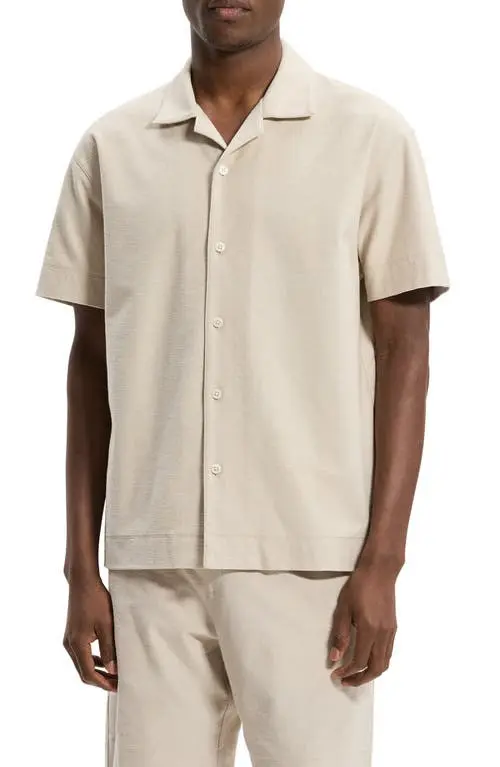 Theory Terry Cloth Camp Shirt - Warm Cloud