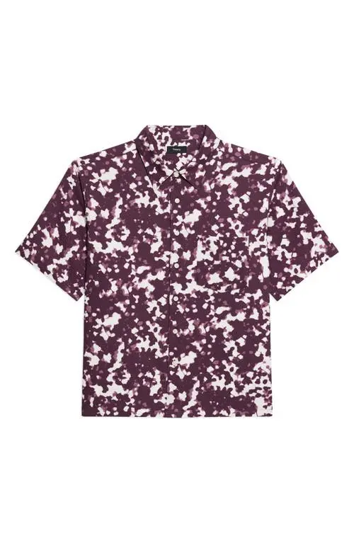 Theory Weekend Short Sleeve Seersucker Button-up Shirt