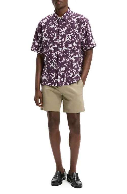 Theory Weekend Short Sleeve Seersucker Button-up Shirt