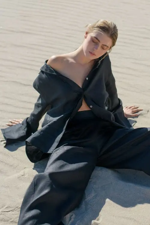 NUAJE NUAJE Mia Linen Twill Oversized Shirt
