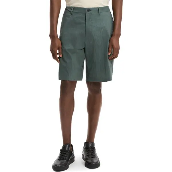 Theory Flat Front Nylon Bermuda Shorts - Pine Grove