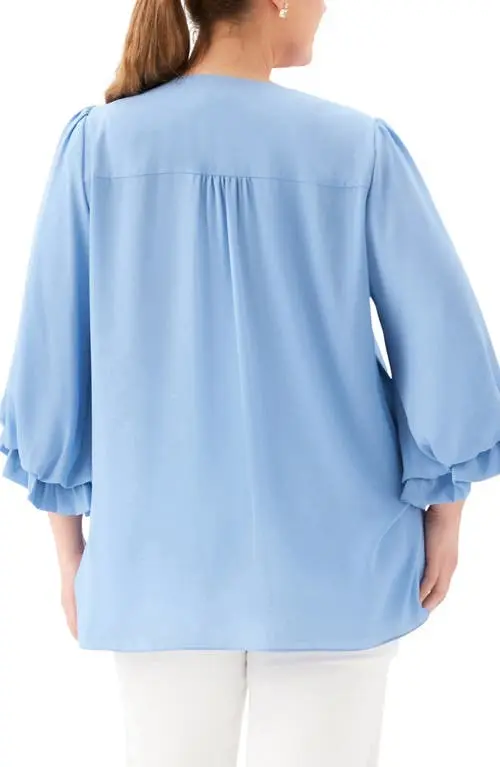 Karen Kane Layered Sleeve Asymmetric Top - Chambray