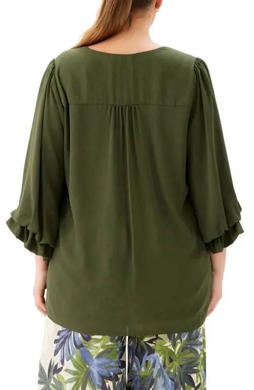 Karen Kane Layered Sleeve Asymmetric Top