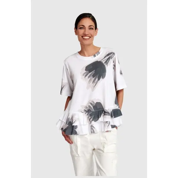 Alembika Fleeting Ruffle Tee - Cloud