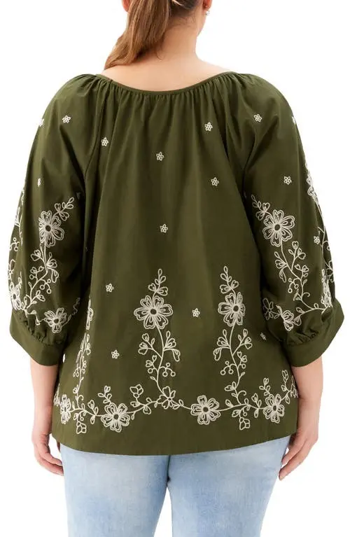 Karen Kane Embroidered Blouson Top