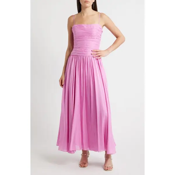 Kobi Halperin Jordyn Ruched Bodice Dress - Lipstick