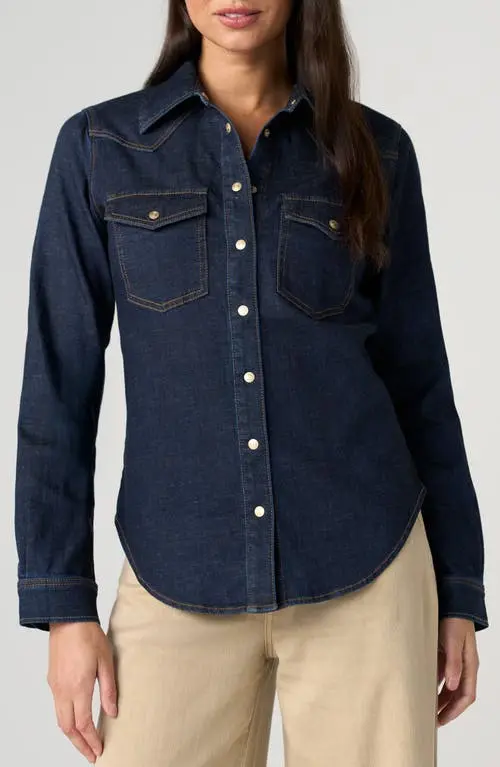 LIVERPOOL Western Slim Fit Denim Shirt - Triple Crown