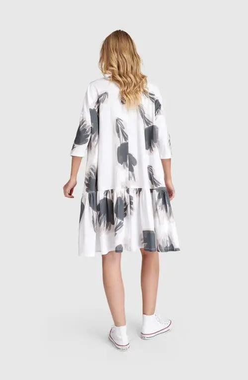 Alembika Feather Flounce Mini Dress