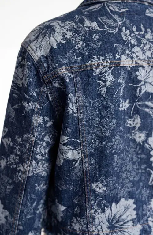 LIVERPOOL Jacquard Fray Hem Denim Jacket
