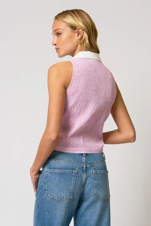 Central Park West Poplin Smocked Halter Top