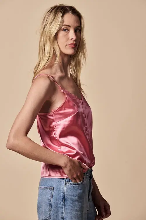 The Shirt By Rochelle Behrens Poly Satin Cami Shirt