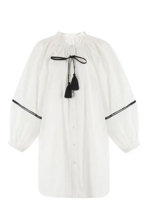 The Shirt By Rochelle Behrens The Minka Dress - White/black