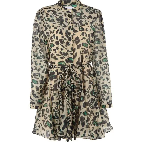 The Shirt By Rochelle Behrens The Jenica Dress - Green Leopard