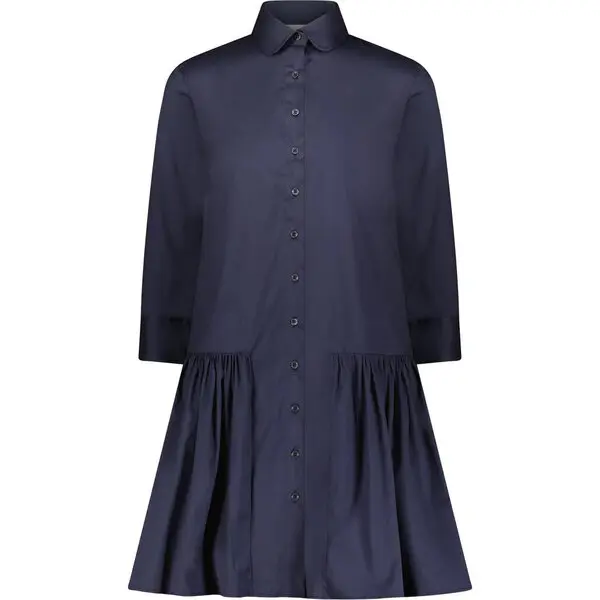 The Shirt By Rochelle Behrens Drop Waist Shirt Dress - Navy