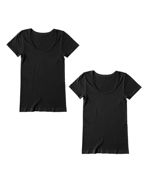 Ingrid & Isabel® Ingrid & Isabel Maternity Ribbed Crew Neck Short Sleeve T-shirt 2 Pack - Black/black