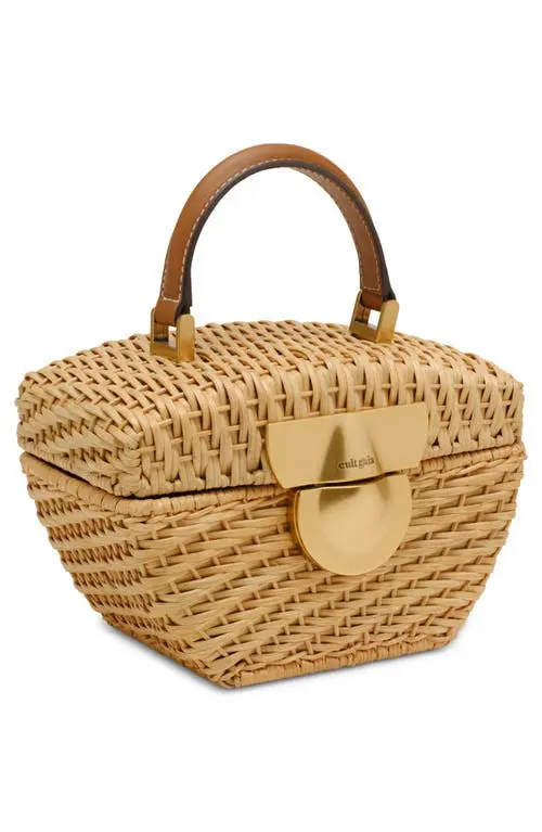 Cult Gaia Tyla Woven Rattan Top Handle Bag