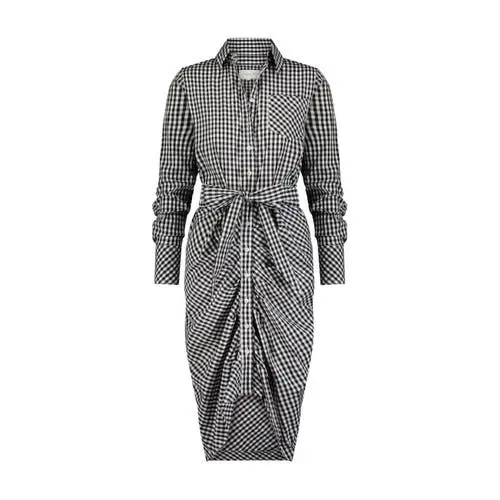 The Shirt By Rochelle Behrens The Wrap Front Dress - Black Check
