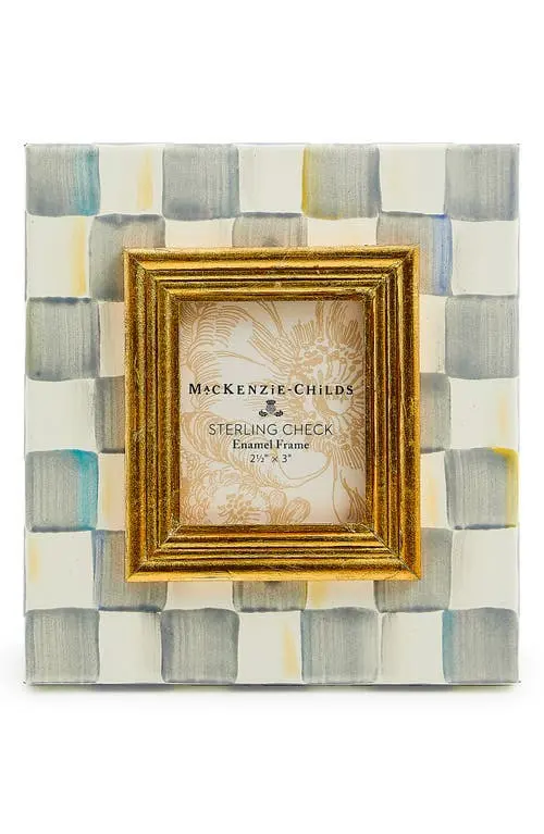 MACKENZIE-CHILDS Check Enameled Steel 2.5 X 3-inch Picture Frame - Sterling