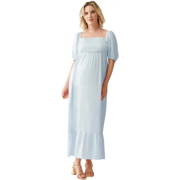 INGRID & ISABEL The Shower Maternity Maxi Dress - Sky