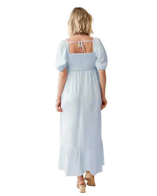 Ingrid & Isabel® Ingrid & Isabel Maternity Smocked Puff Sleeve Maxi Dress