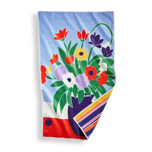 TAG Super Absorbent Kitchen Towel Vase Of Flowers Dishtowel Multi 18 X 30 - Multicolored