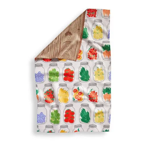 TAG Super Absorbent Kitchen Towel Produce Jars Dishtowels Multi 80% Recycled Polyester 18x30